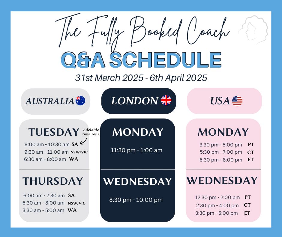 Q&A Call Schedule – Hayley Hall Member's Hub